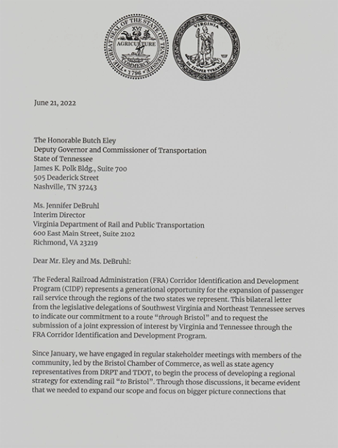 Letters of Support | Bristol Passenger Rail Service